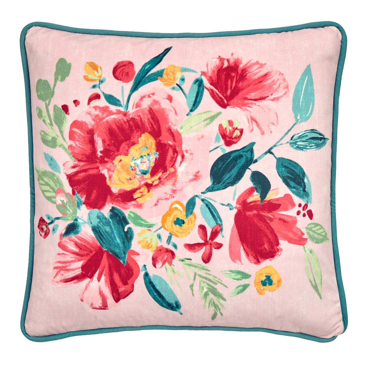 Abstract Poppy Cushion in Red 43 x 43cm – Ulster Weavers