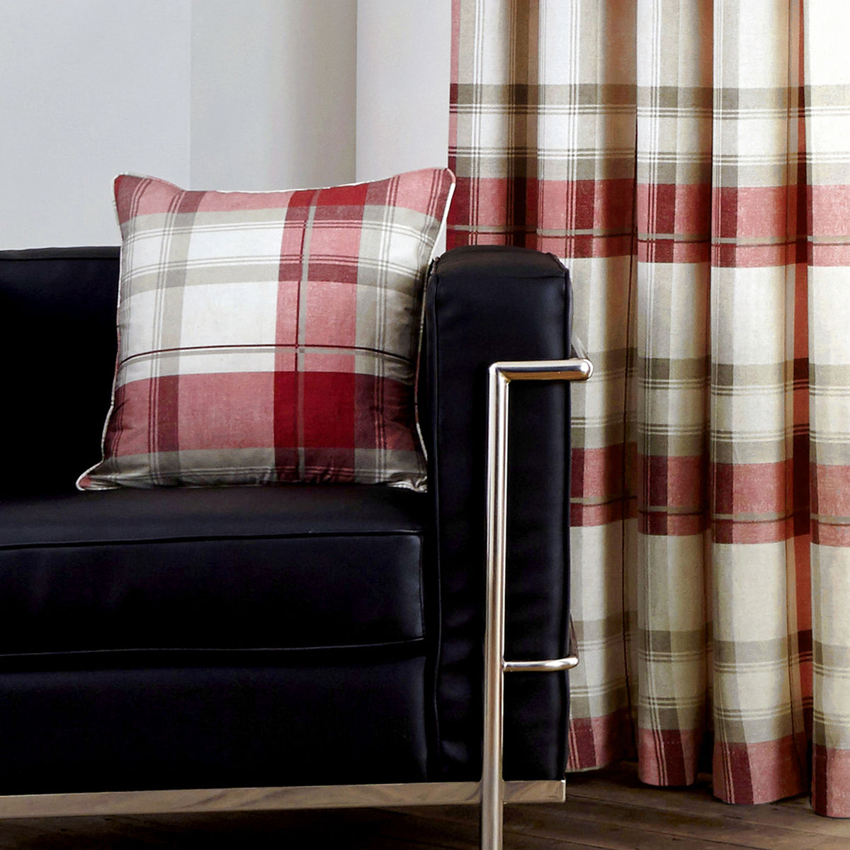 Balmoral Check Cushion in Ruby 43 x 43cm – Ulster Weavers