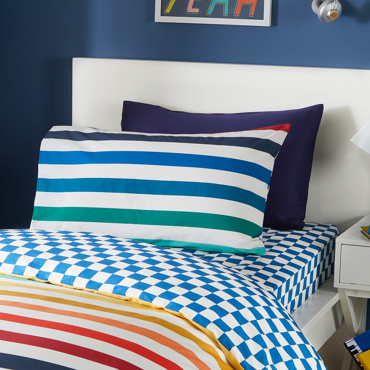 Beckett Stripe 25cm Fitted Bed Sheet by Bedlam in Multi Single – Ulster ...