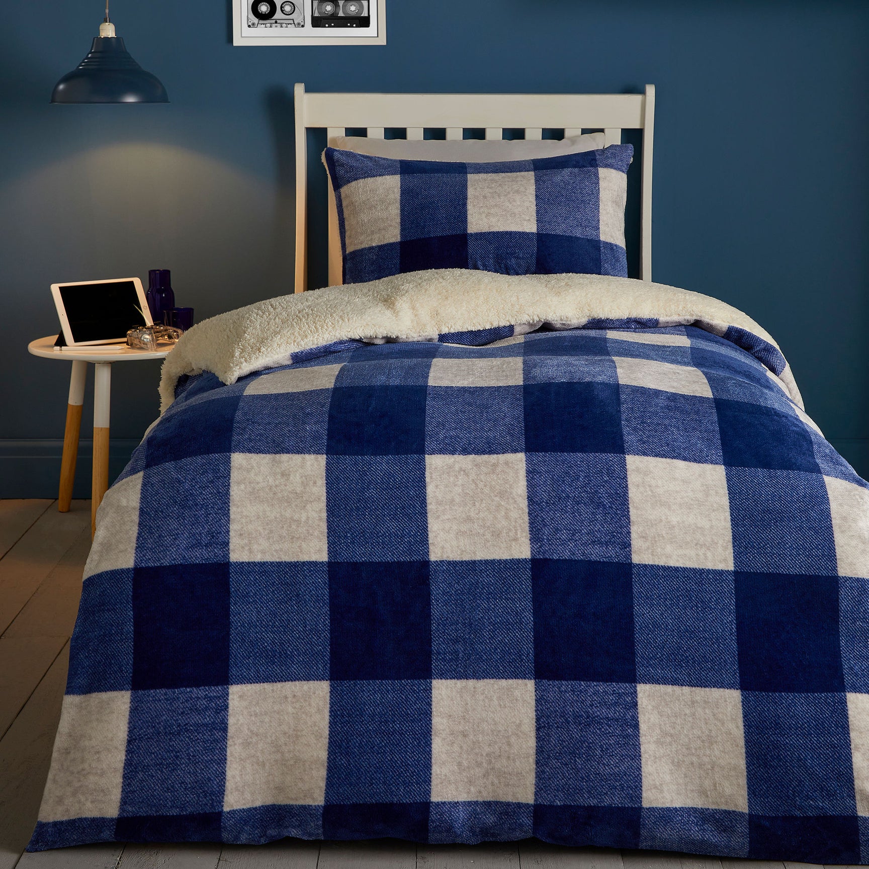Cosy Theo Check Duvet Cover Set in Blue – Ulster Weavers