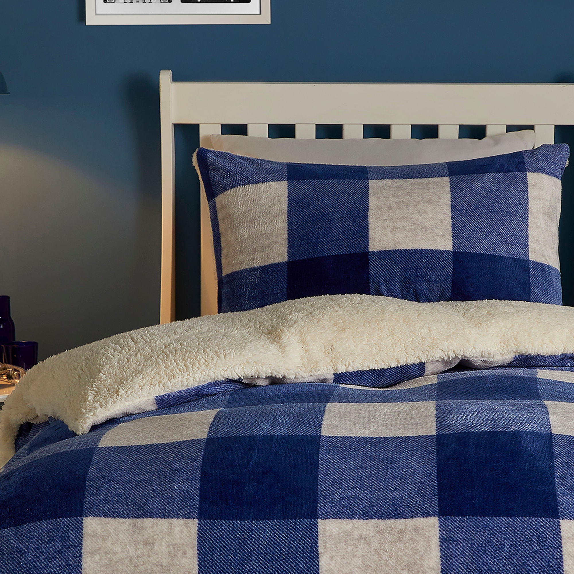Cosy Theo Check Duvet Cover Set in Blue – Ulster Weavers