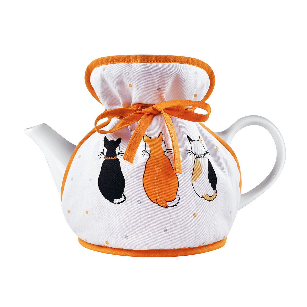 Cats In Waiting 2026 Tea Cosy Muff in Orange – Ulster Weavers