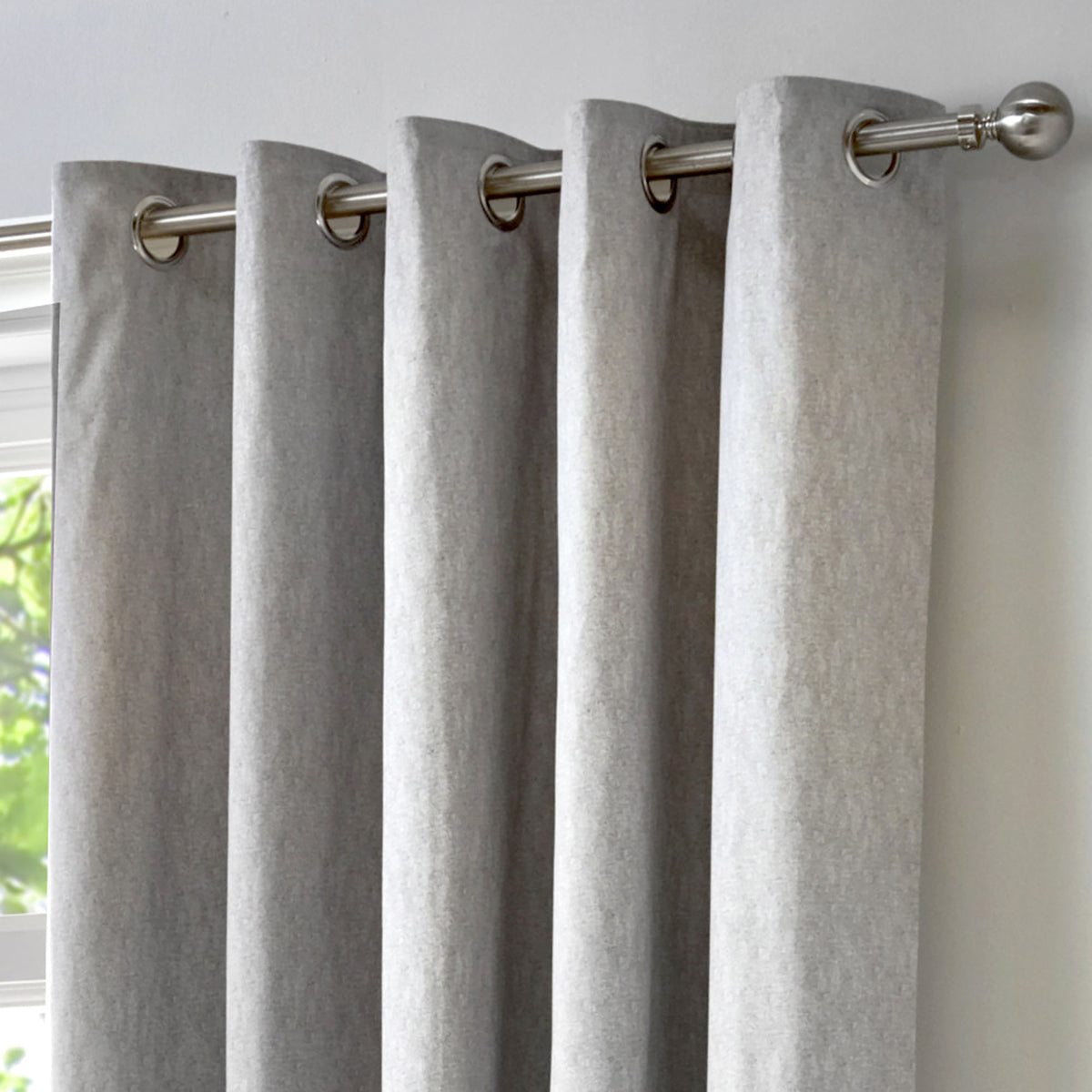 Cannes Eyelet Curtains in Silver – Ulster Weavers