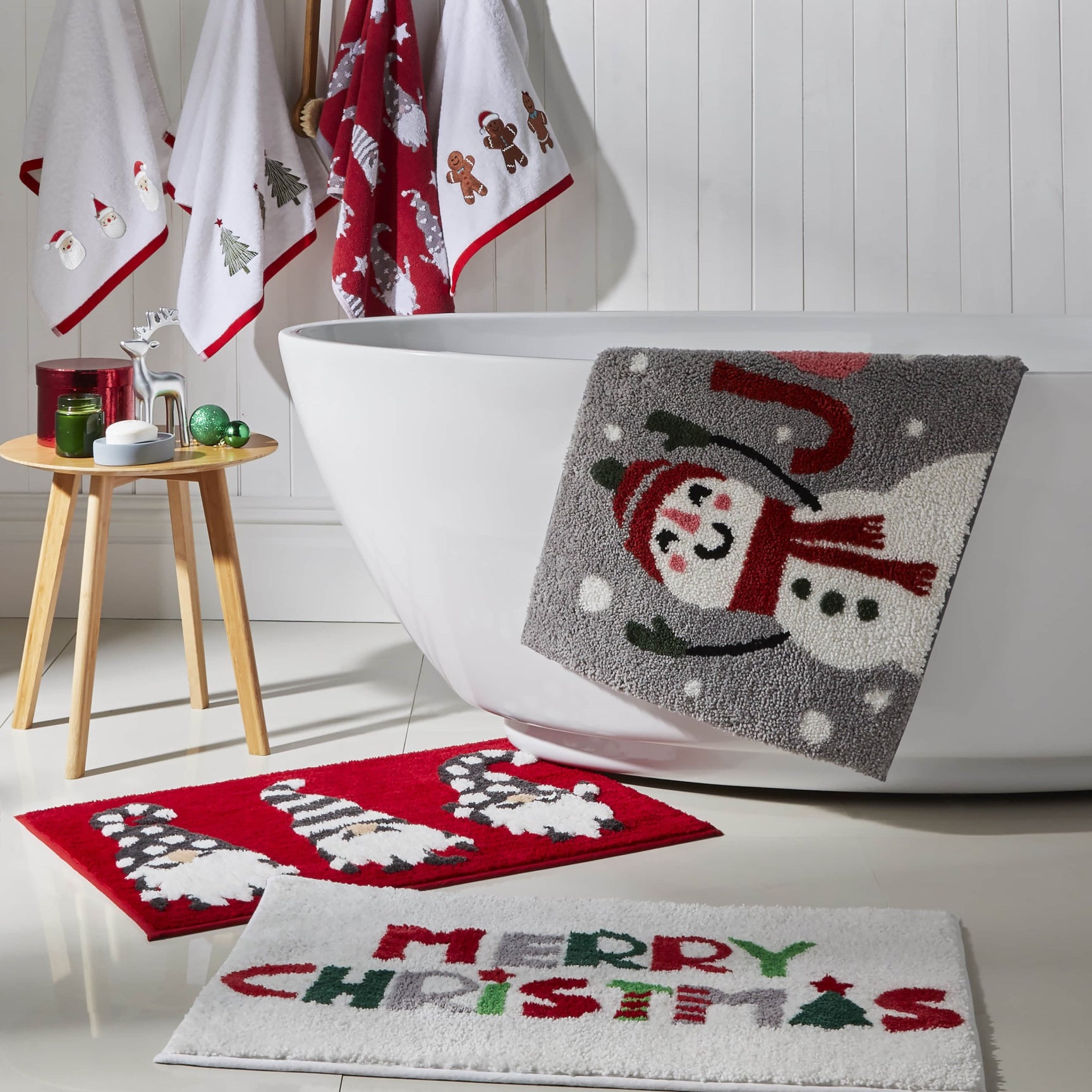 Snowman Christmas Bath Mat in Grey 50 x 80cm – Ulster Weavers