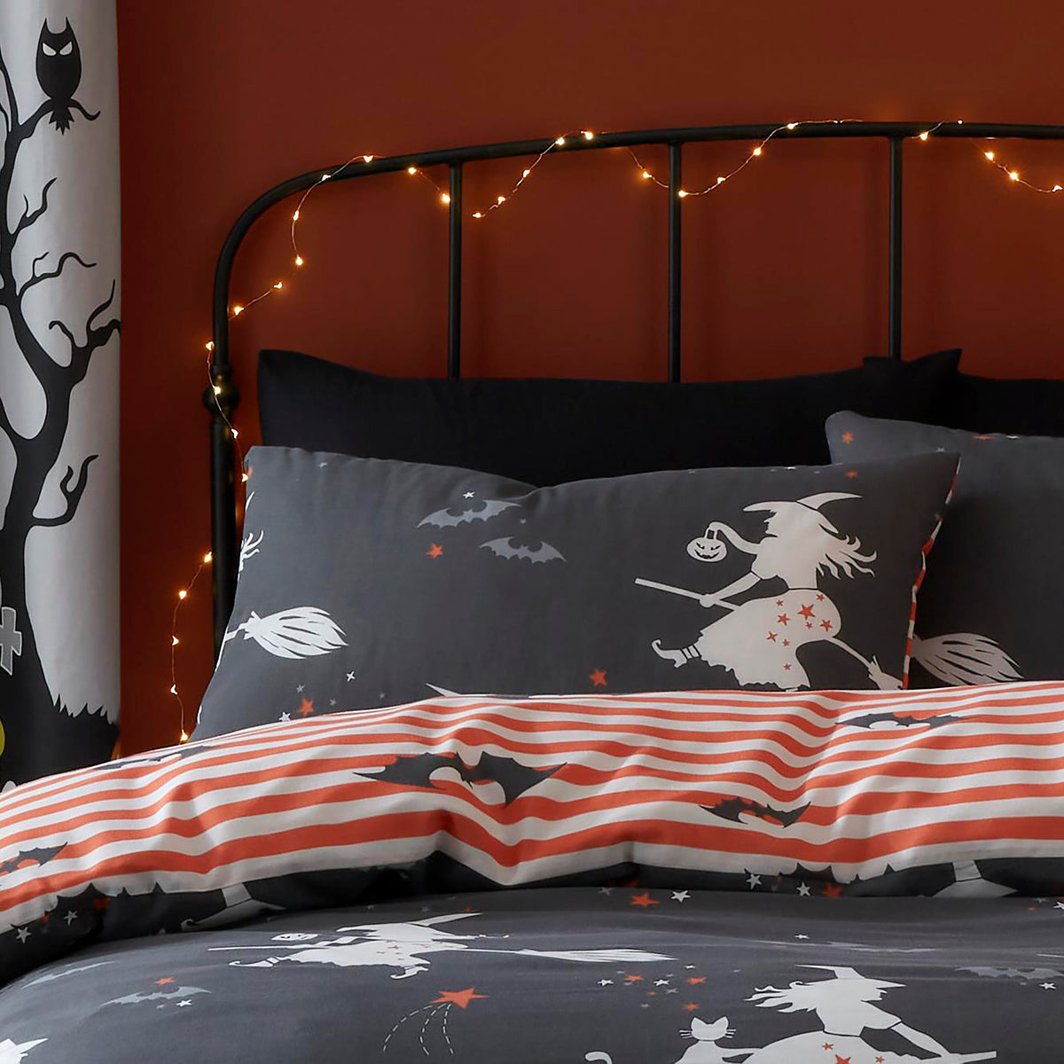 Halloween Flying Witches Glow in the Dark Duvet Cover Set by Bedlam in ...