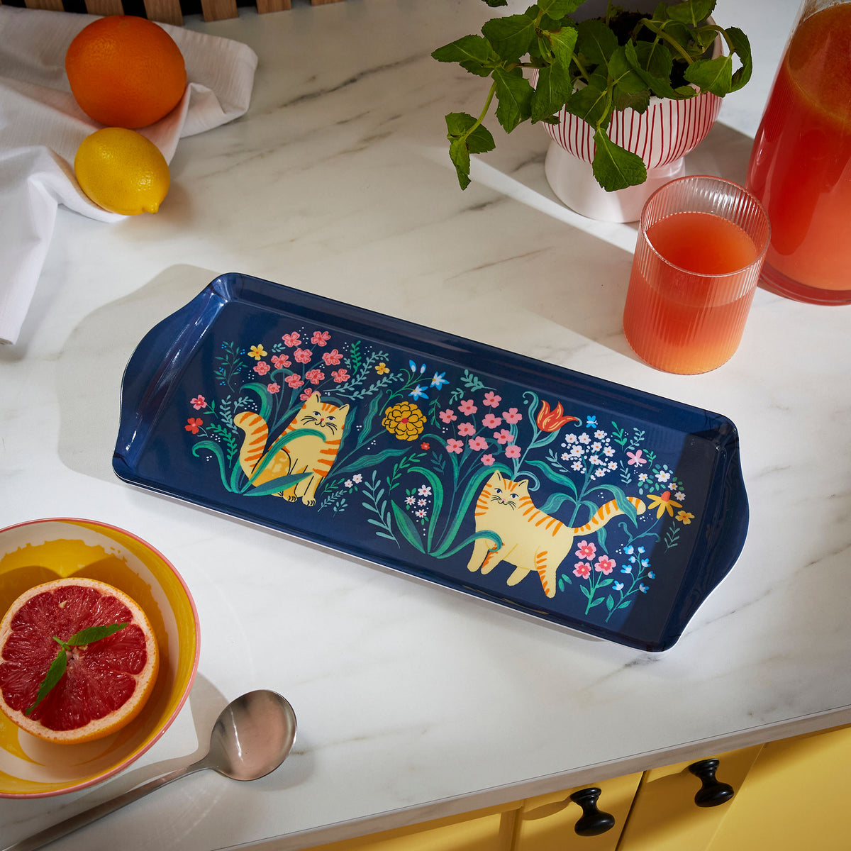 Marmalade Meadow Small Serving Tray in Navy – Ulster Weavers