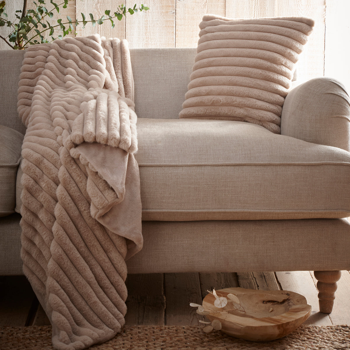 Morritz Cushion in Natural 43 x 43cm – Ulster Weavers