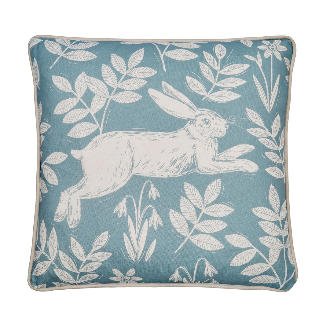 Spring Rabbit Outdoor Cushion in Duck Egg 43 x 43cm – Ulster Weavers