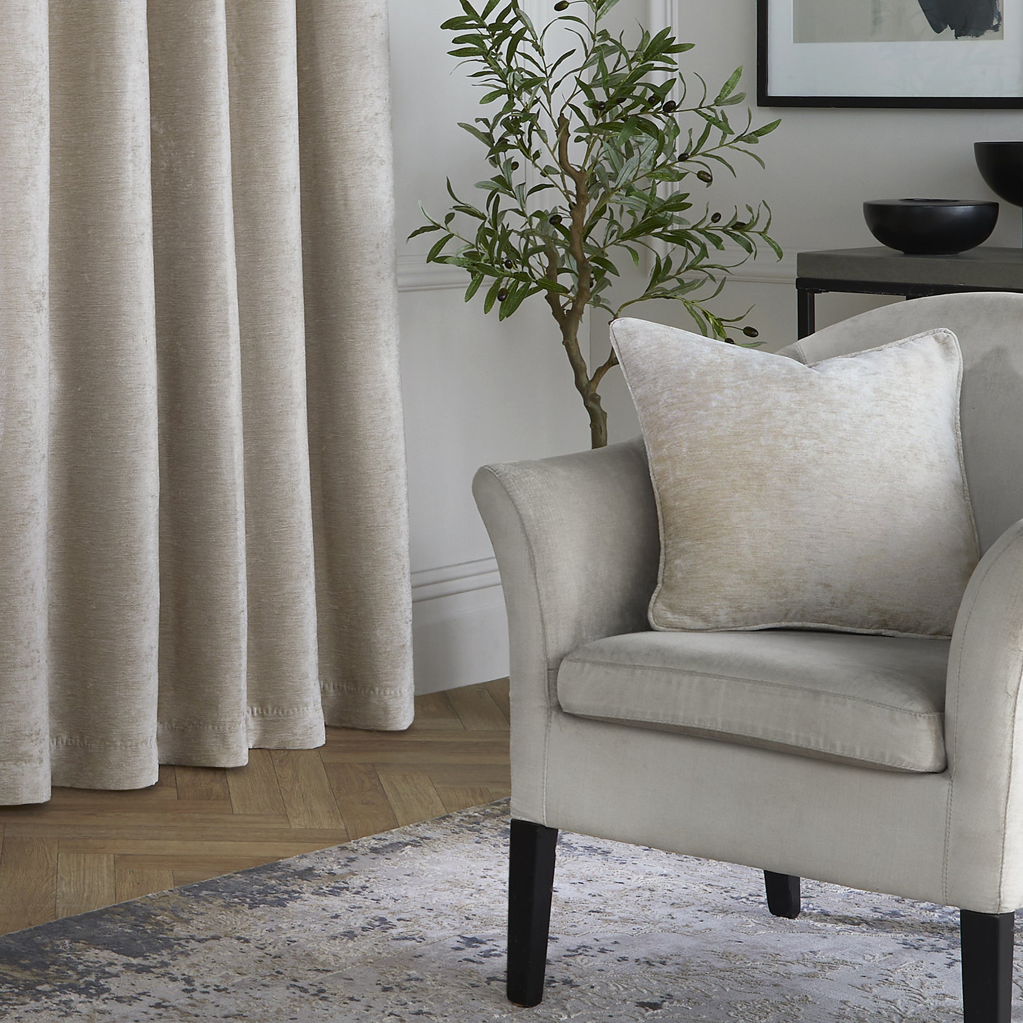 Textured Chenille Cushion in Natural 43 x 43cm – Ulster Weavers