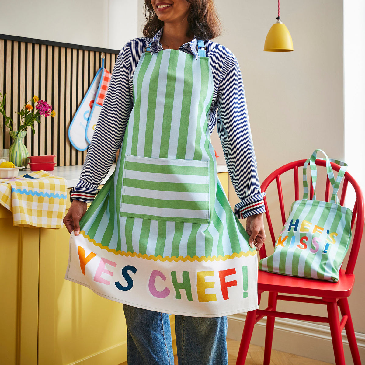 Yes Chef Cotton Apron in Multicolour – Ulster Weavers