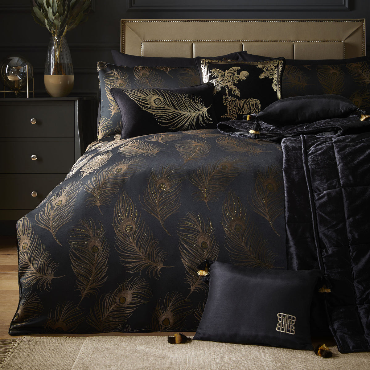 Dandy Duvet Cover Set in Black/Gold – Ulster Weavers