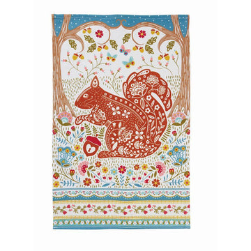 Woodland Squirrel Cotton Tea Towel in Orange – Ulster Weavers