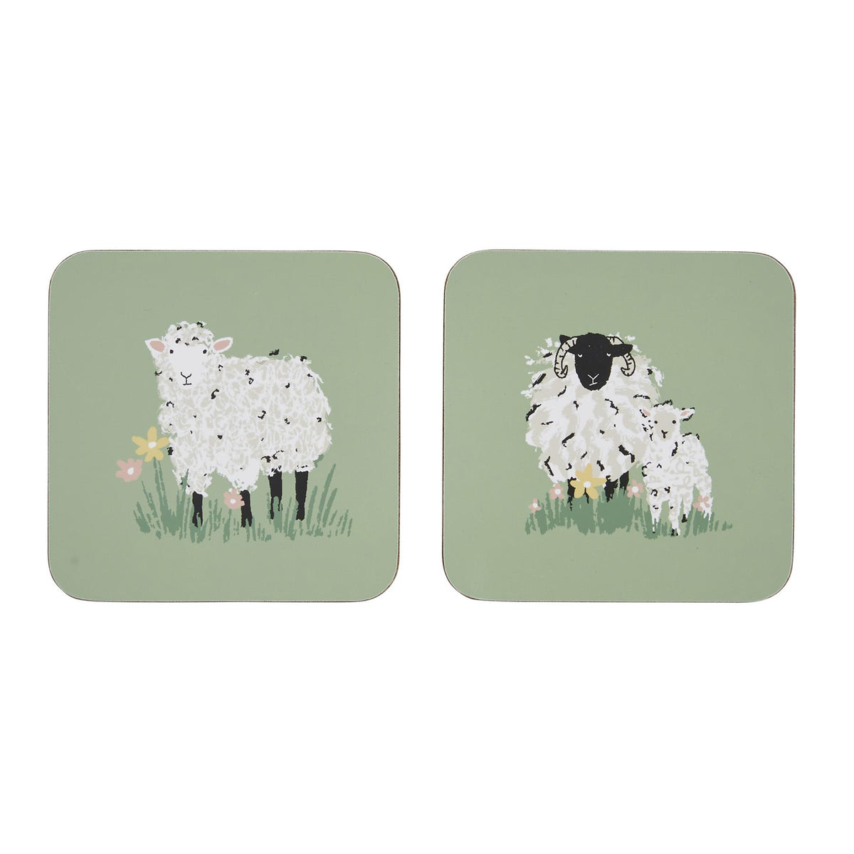 Woolly Sheep Coasters 4 Pack in Green – Ulster Weavers